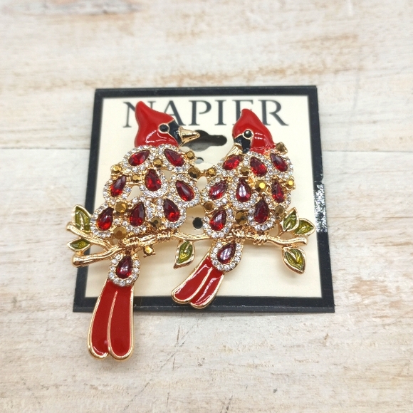 Napier | Jewelry | Napier Christmas Cardinals Pin | Poshmark